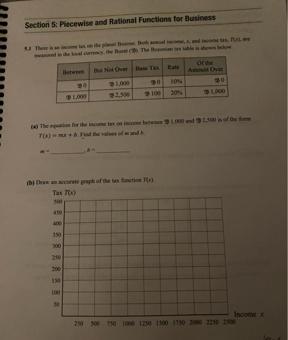 Solved Section 5: Piecewise and Rational Functions for | Chegg.com