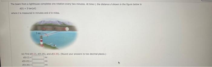 Solved The beam from a lighthouse completes one rotation | Chegg.com