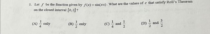 Solved 1. Let ƒ be the function given by f(x) = sin(7x). | Chegg.com