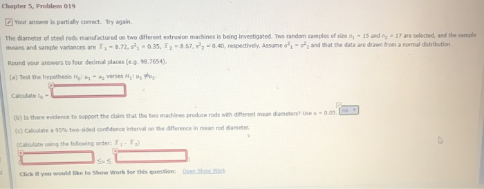 Solved Chapter 5, Problem 019 Your answer is partially | Chegg.com