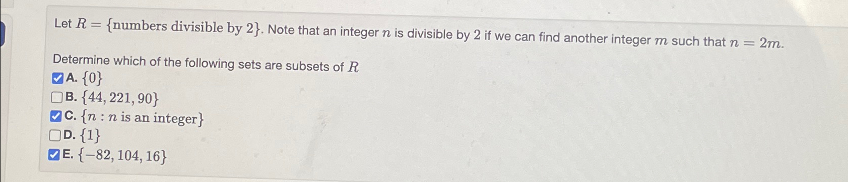 Solved Let numbers divisible by 2 | Chegg.com
