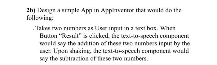 Solved Using MIT APP Inventor website and use the block | Chegg.com