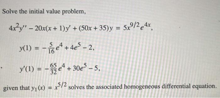 Solved Solve the initial value problem, | Chegg.com