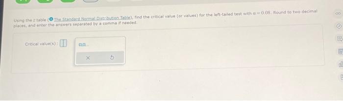 Solved Using the z table The Standard Normal Distribution | Chegg.com