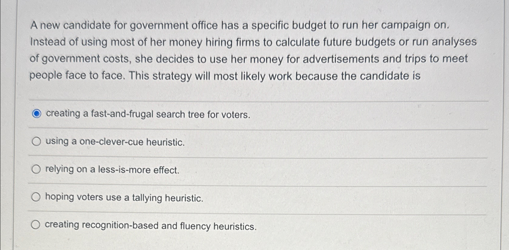 Solved A new candidate for government office has a specific | Chegg.com