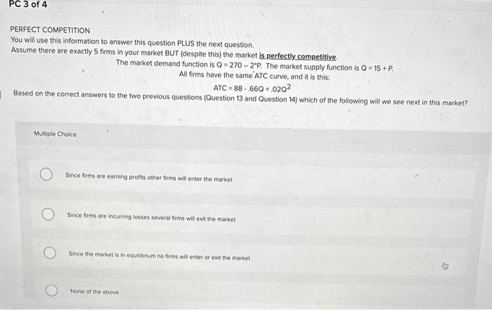 Solved PERFECT COMPETITION You will use this information to | Chegg.com