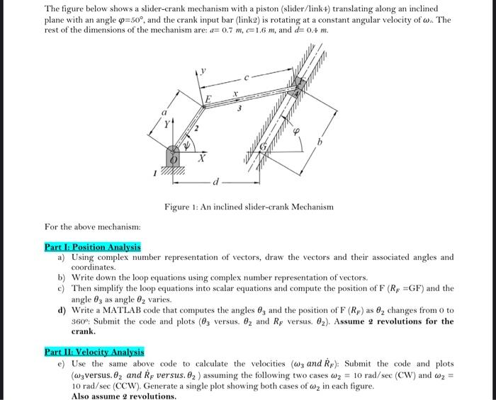 Solved The figure below shows a slider-crank mechanism with | Chegg.com