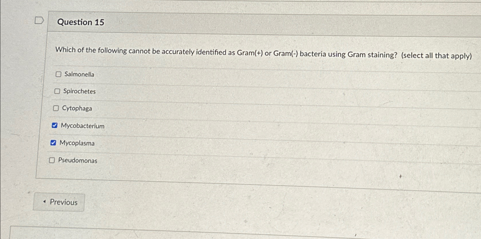 Solved Question 15Which of the following cannot be | Chegg.com