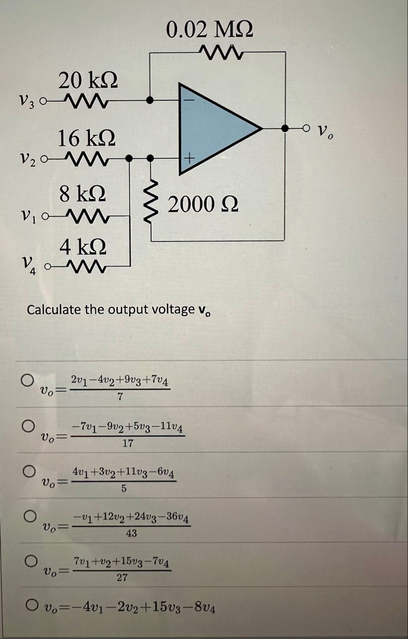 Solved Calculate the output voltage | Chegg.com