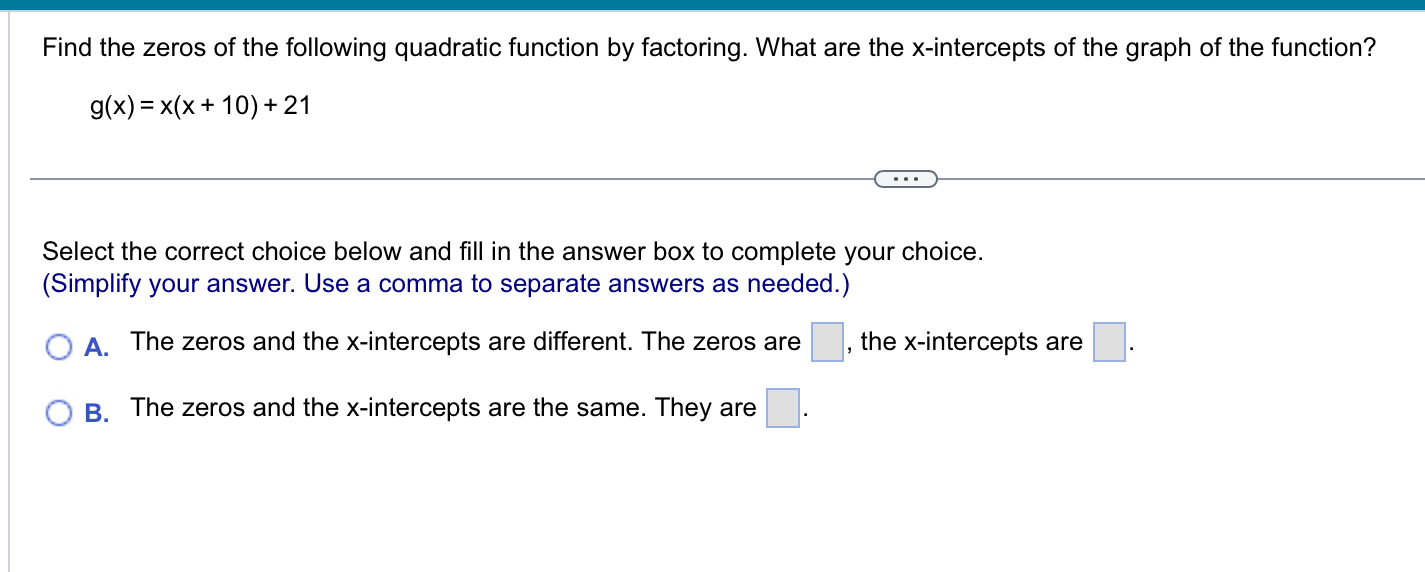 Solved Find the zeros of the following quadratic function by | Chegg.com