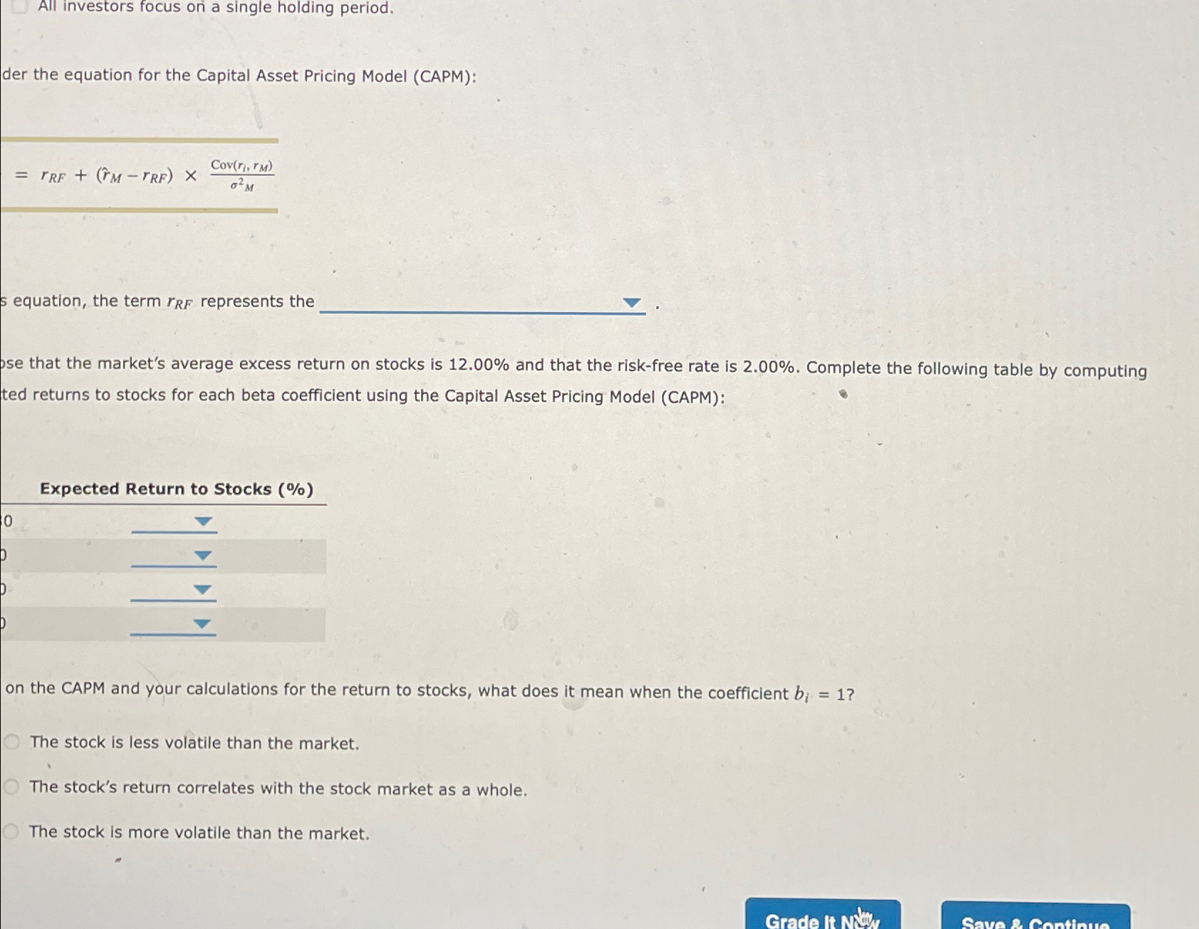 Ch 03: Assignment - ﻿Risk and Return: Part II3. ﻿The | Chegg.com