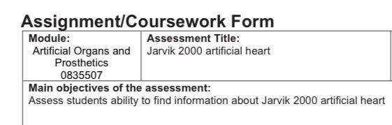 Assignment/Coursework Form Module: Assessment Title: | Chegg.com