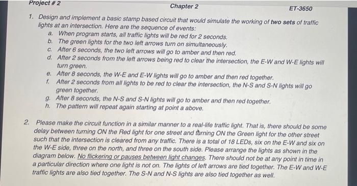 Solved Project #2 Chapter 2 ET-3650 1. Design and implement | Chegg.com