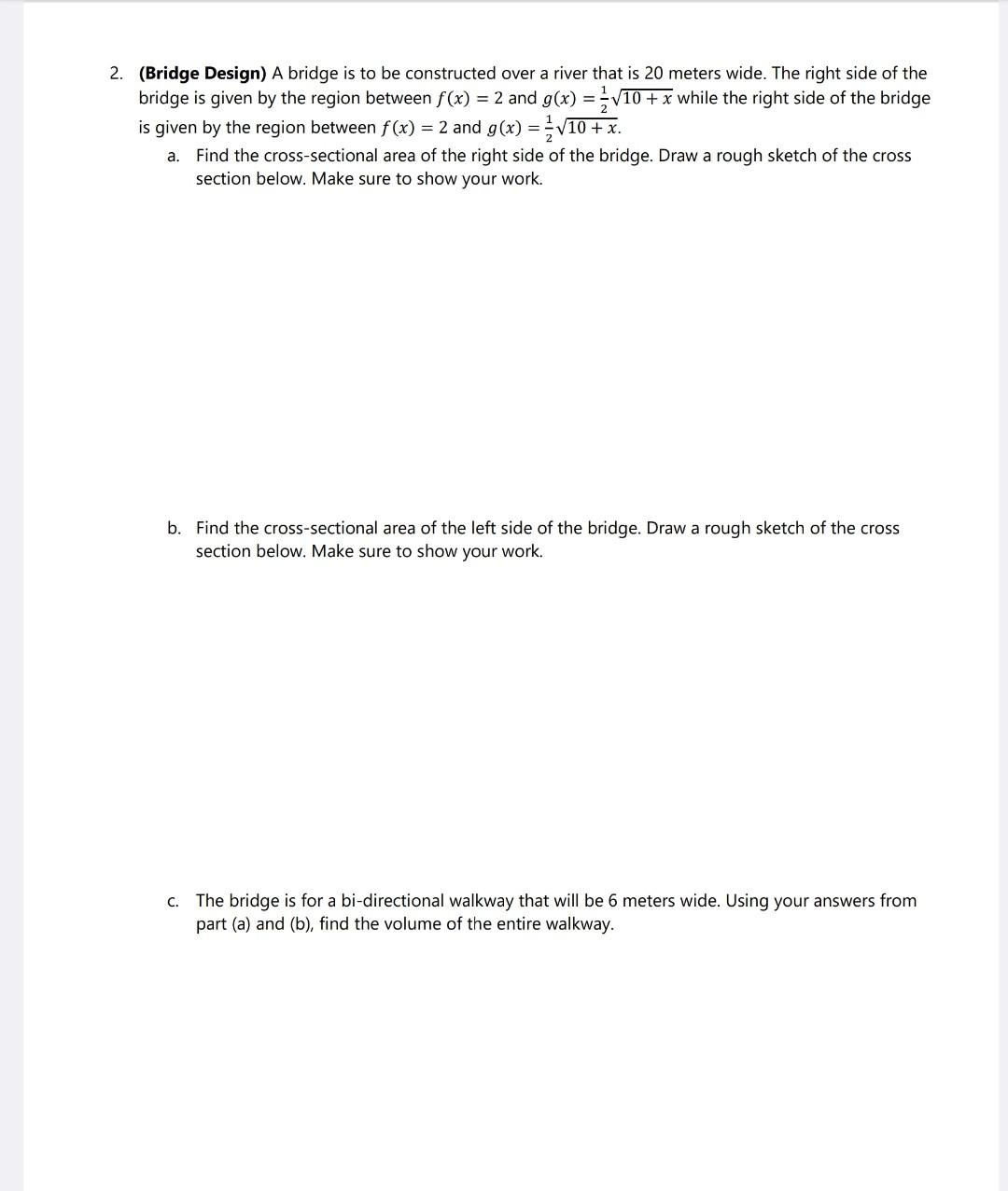 2. (Bridge Design) A bridge is to be constructed over | Chegg.com