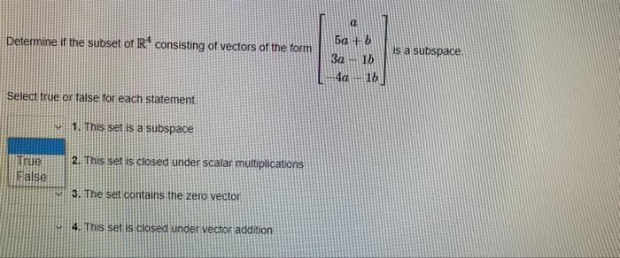 Solved A Determine If The Subset Of R Consisting Of Vectors