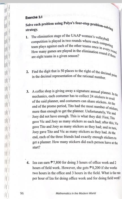 Solved Polya's 4-step Problem-solving Strategy 1. Understand | Chegg.com
