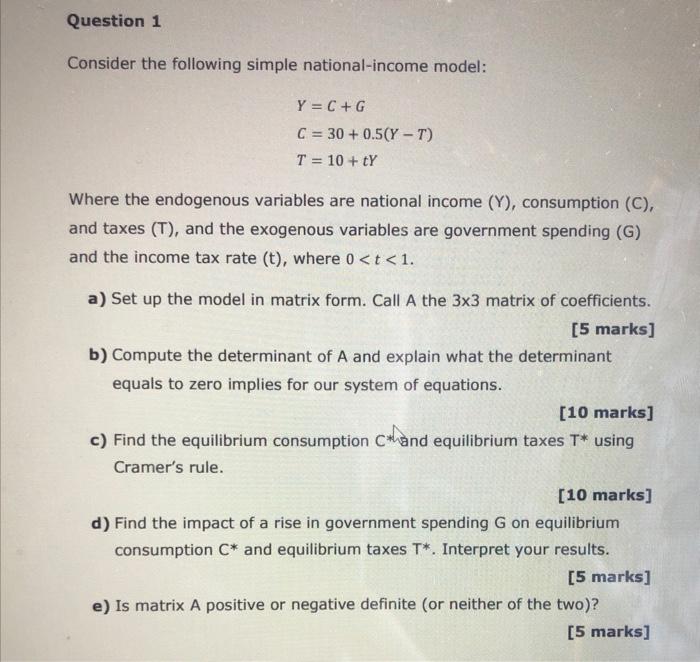 Solved Question 1 Consider the following simple | Chegg.com