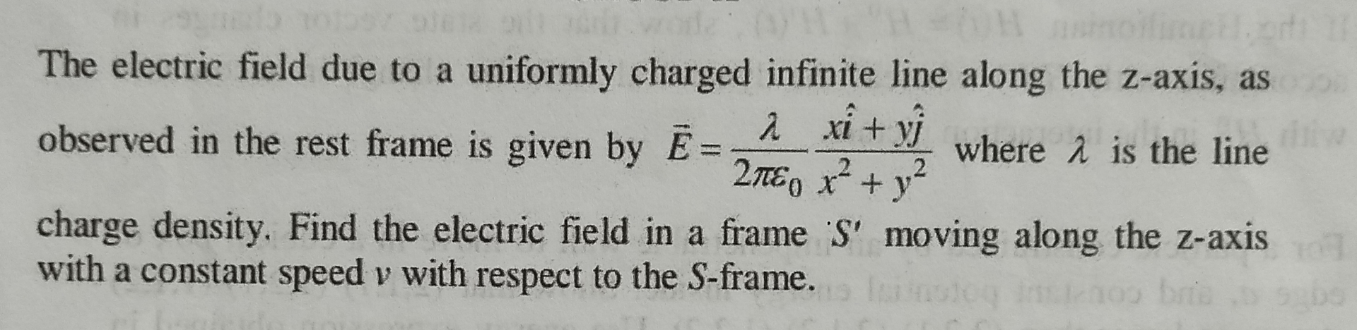 Solved The electric field due to a uniformly charged | Chegg.com