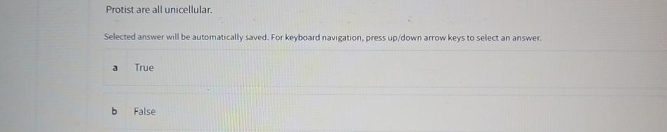 Solved Protist are all unicellular.Selected answer will be | Chegg.com