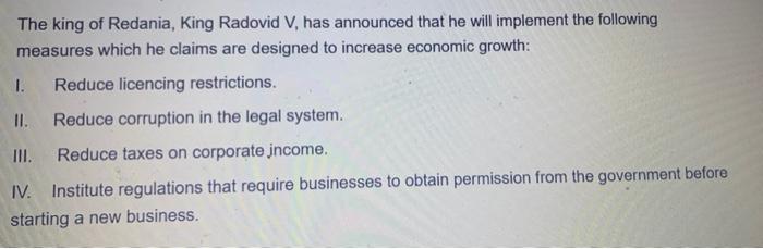 Solved The king of Redania, King Radovid V, has announced | Chegg.com