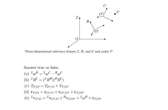 Solved O" I B 1 0 Three-dimensional reference frames I, B, | Chegg.com