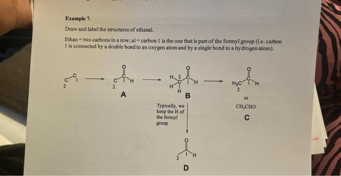 Solved Example 7. Draw and label the structures of ethanal. | Chegg.com