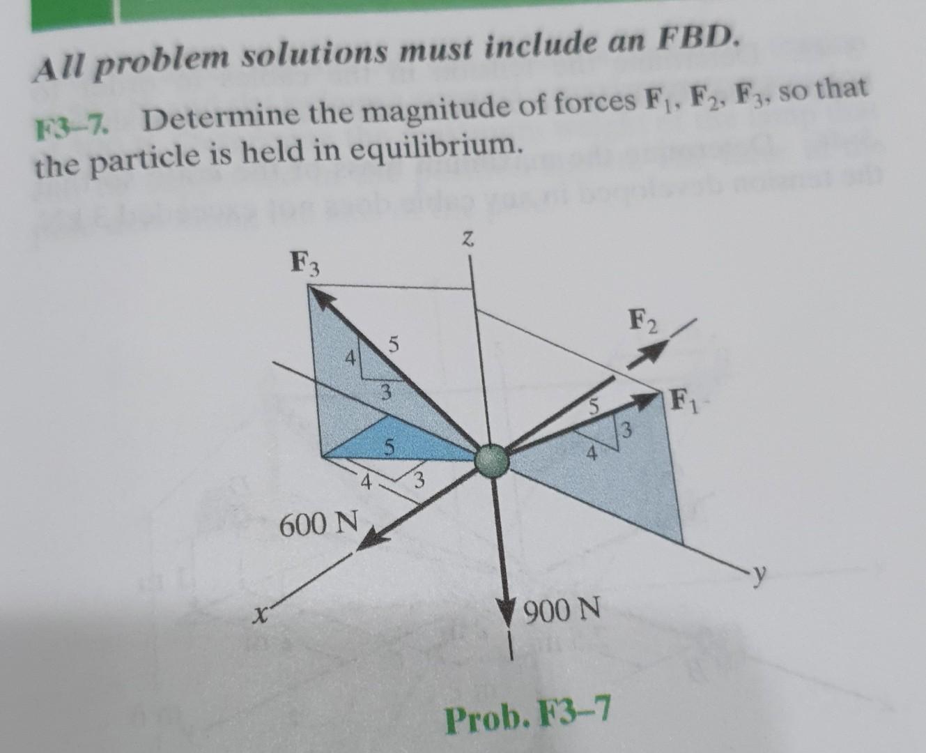 Solved All problem solutions must include an FBD. F3-7. | Chegg.com