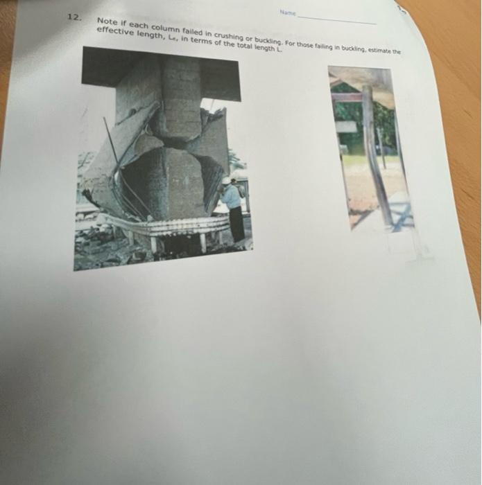 Solved 12. Note if each column failed in crushing or | Chegg.com