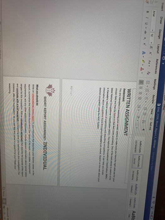 Solved Insert Draw Design Layout References Help | Chegg.com