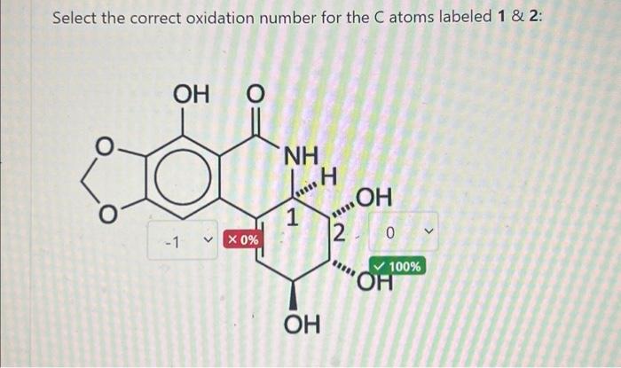 Solved Select the correct oxidation number for the C atoms | Chegg.com