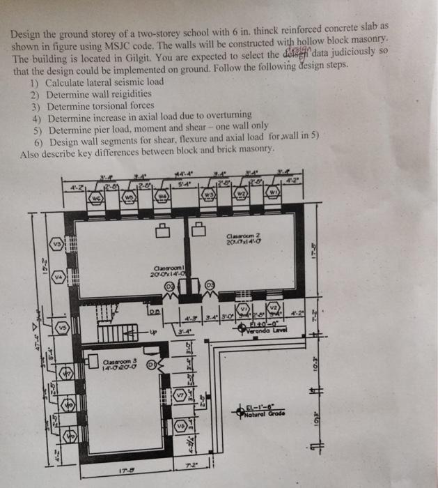 Design the ground storey of a two-storey school with | Chegg.com