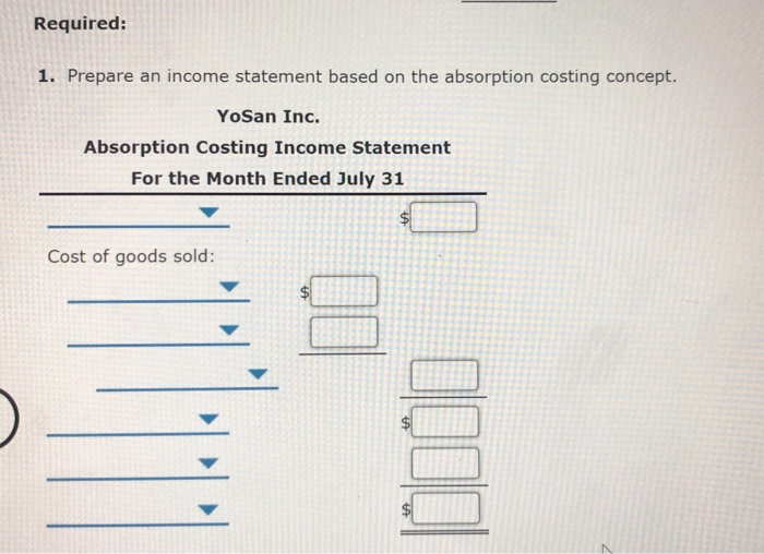 Solved Absorption and Variable Costing Income Statements | Chegg.com