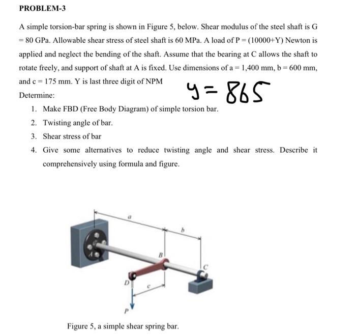 Solved PROBLEM-3 A simple torsion-bar spring is shown in | Chegg.com