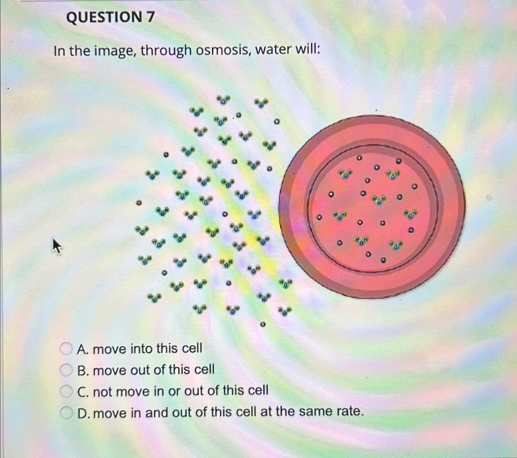 Solved QUESTION 7In the image, through osmosis, water | Chegg.com