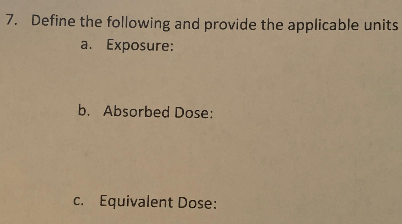 Solved Define the following and provide the applicable | Chegg.com