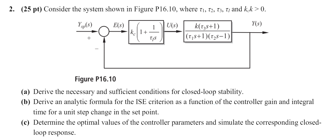 Solved (25 ﻿pt) ﻿Consider the system shown in Figure P16.10, | Chegg.com