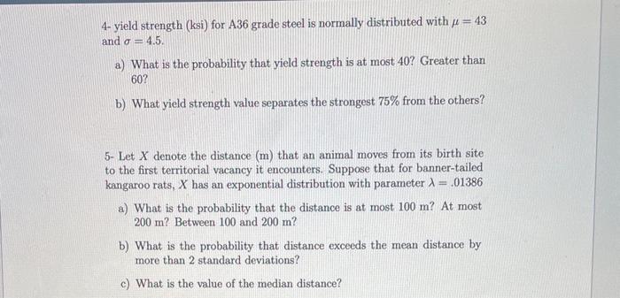 Solved 4- yield strength (ksi) for A36 grade steel is | Chegg.com