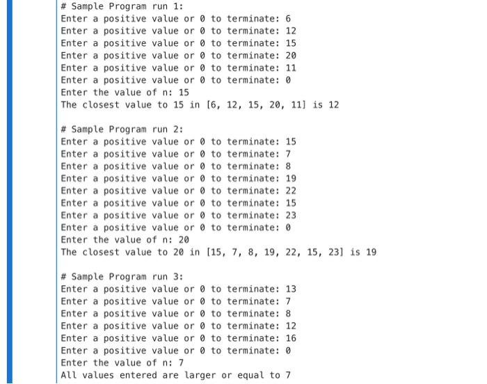 Solved Write a function readValues that reads a number of | Chegg.com