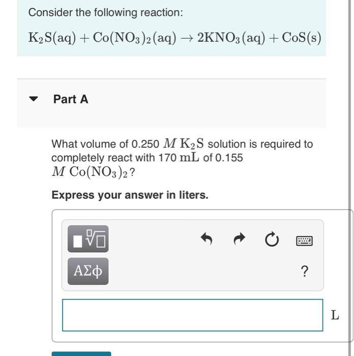 Solved Consider the following reaction: K2 | Chegg.com