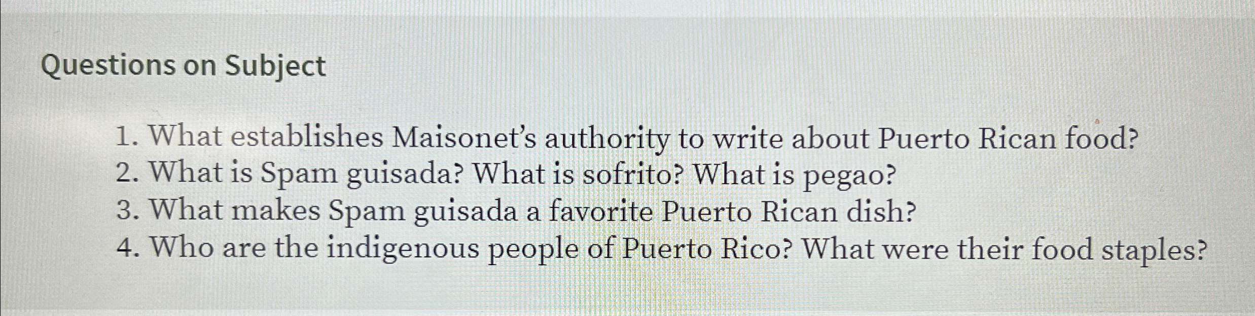 Solved Questions on SubjectWhat establishes Maisonet's | Chegg.com