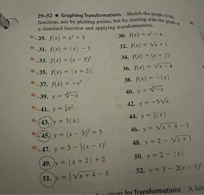 Solved 25-28 Identifying Transformations Match the graph | Chegg.com