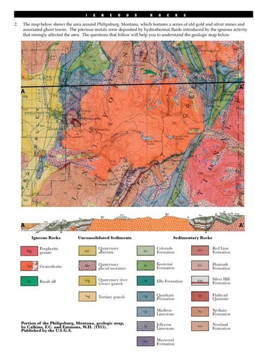 Solved a. The geologic map is quite complex, so we'll start | Chegg.com