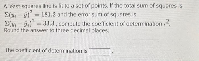 Solved A least-squares line is fit to a set of points. If | Chegg.com