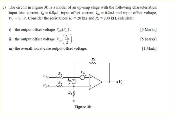 Solved The circuit in Figure 3 b is a model of an op-amp | Chegg.com