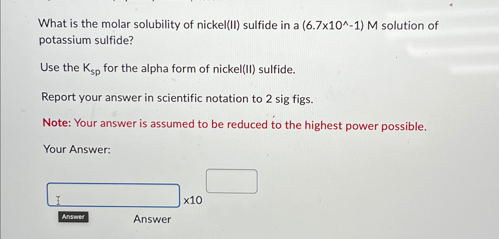 Solved What is the molar solubility of nickel(II) ﻿sulfide | Chegg.com
