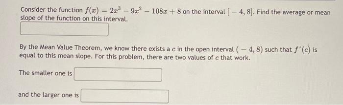 Solved Consider the function f(x)=3−6x2 on the interval | Chegg.com