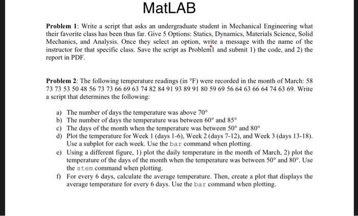 Solved Problem 1: Write a script that asks an undergraduate | Chegg.com