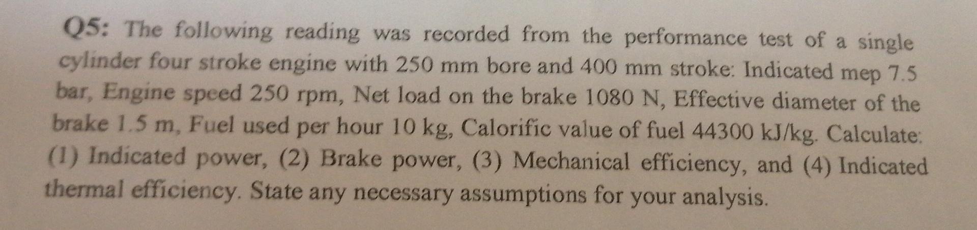 Solved Q5: The following reading was recorded from the | Chegg.com