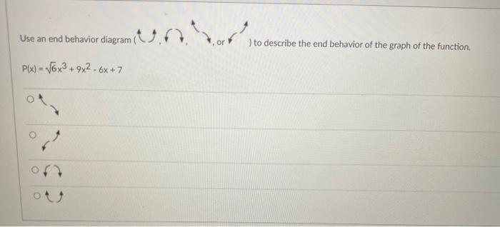 Solved Use an end behavior diagram ( ) to describe the end | Chegg.com