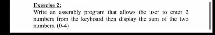 Solved Exercise 2 Write An Assembly Program That Allows The 9830